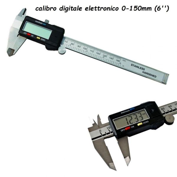Calibro Elettronico Digitale 0-150 mm(6'') Calibro Doppia Lettura Imperiale